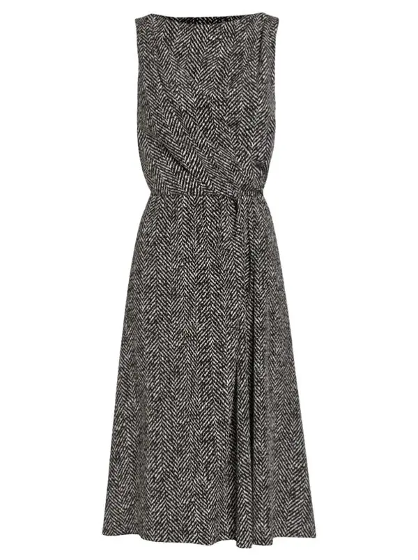 Dolce & Gabbana Sleeveless Herringbone Midi Dress - Multicolour