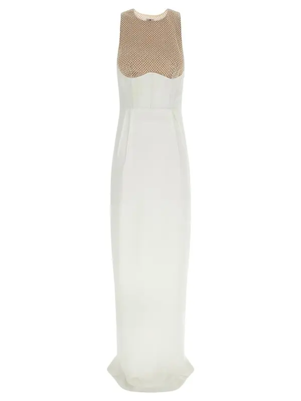 Elisabetta Franchi Embellished Maxi Dress - White