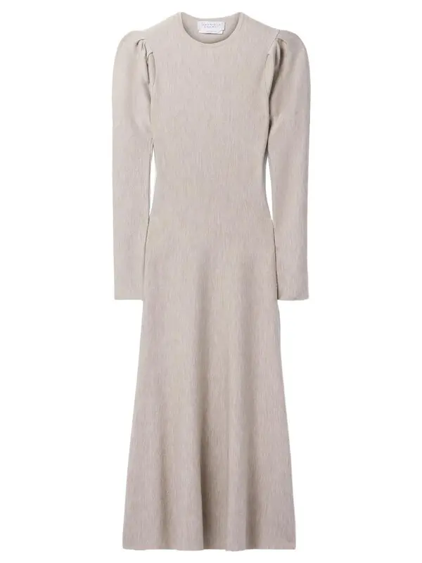 Gabriela Hearst Long Sleeve Round Neck Dress - Nude