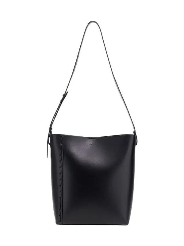 JIL SANDER Logo Embossed Rectangular Tote Bag - Black