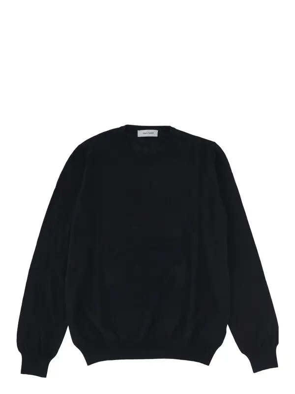 GRAN SASSO Crew Neck Sweater With Ribbed Cuffs And Hem - Black