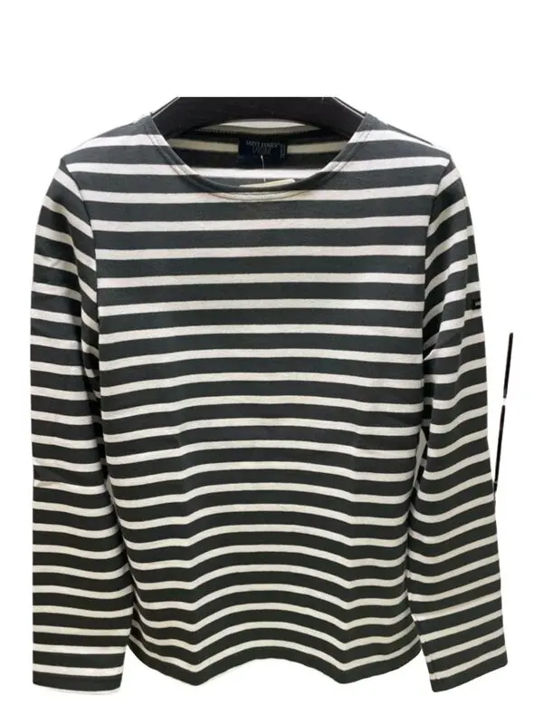 Saint James Long Sleeve Striped T-shirt - Black
