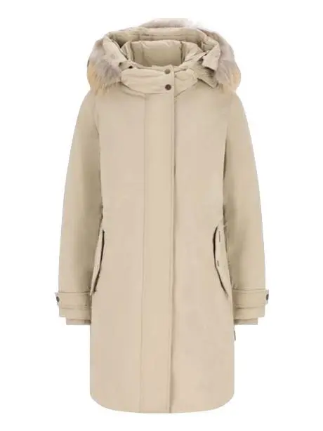 Woolrich Fur-trimmed Hooded Coat - Nude