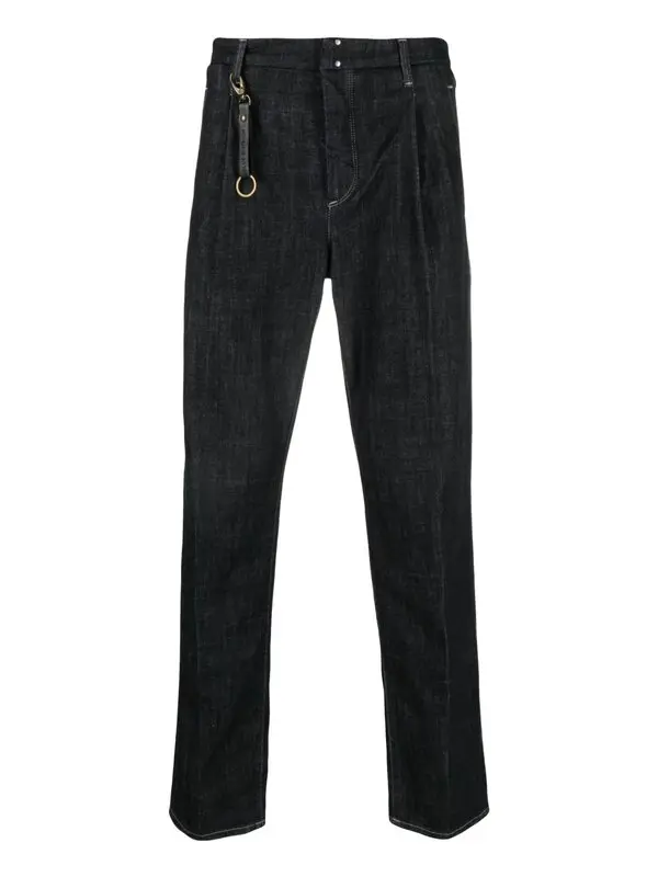 Incotex Straight-leg Pleat-detail Jeans - Navy Blue