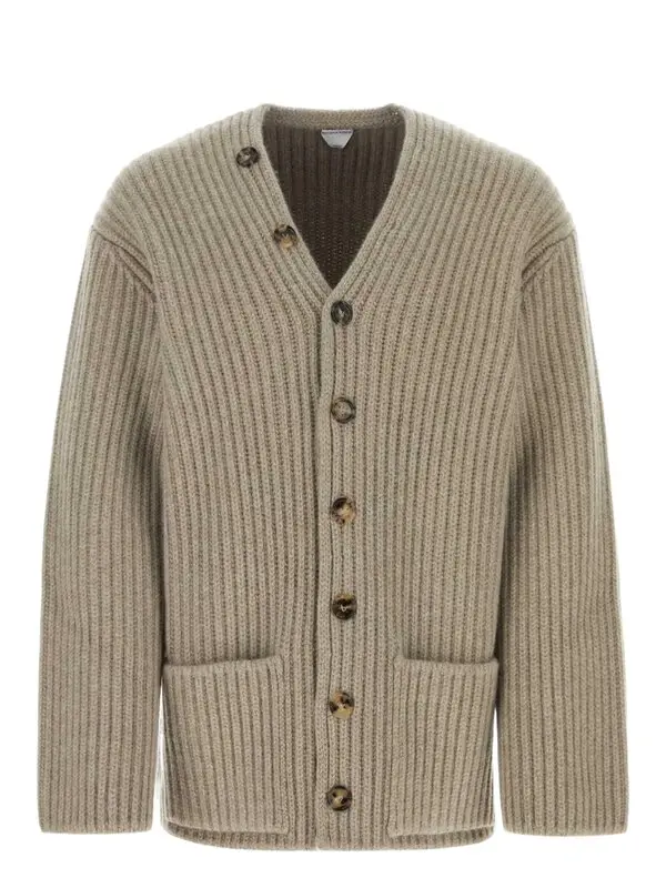 Bottega Veneta Ribbed Cardigan - Nude