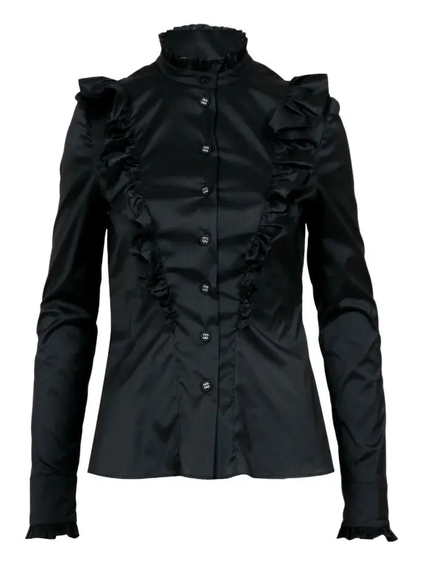 Philosophy Di Lorenzo Serafini Ruffled High Neck Shirt - Black