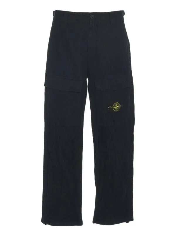 Stone Island Cargo Pants With Logo Patch - Blue