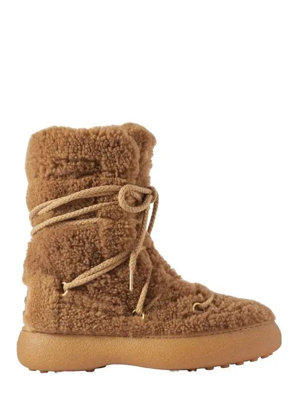 TOD'S Round Toe Boots With Tie Fastening - Brown