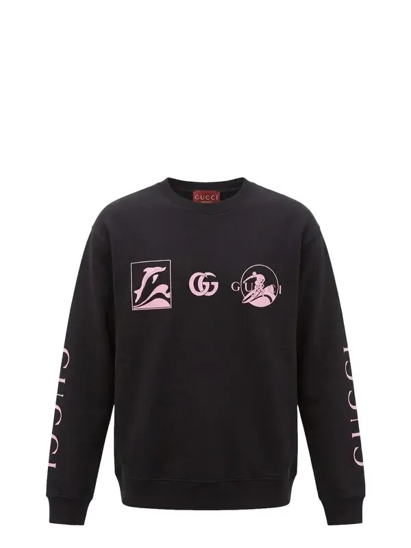 Gucci Printed Cotton Sweatshirt - Black