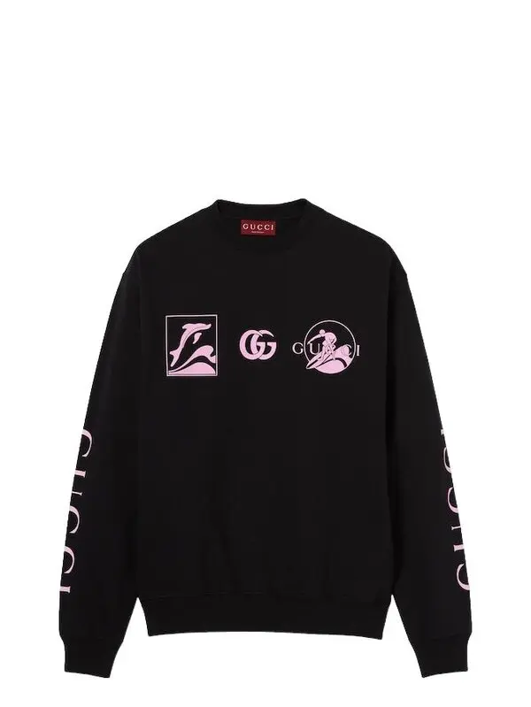 Gucci Printed Cotton Sweatshirt - Black
