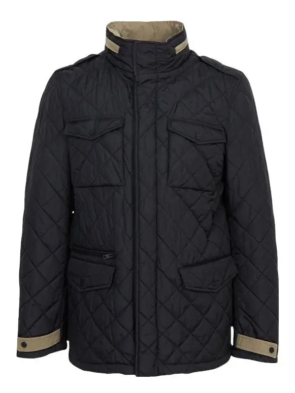Herno Quilted Jacket With Stand Collar - Black