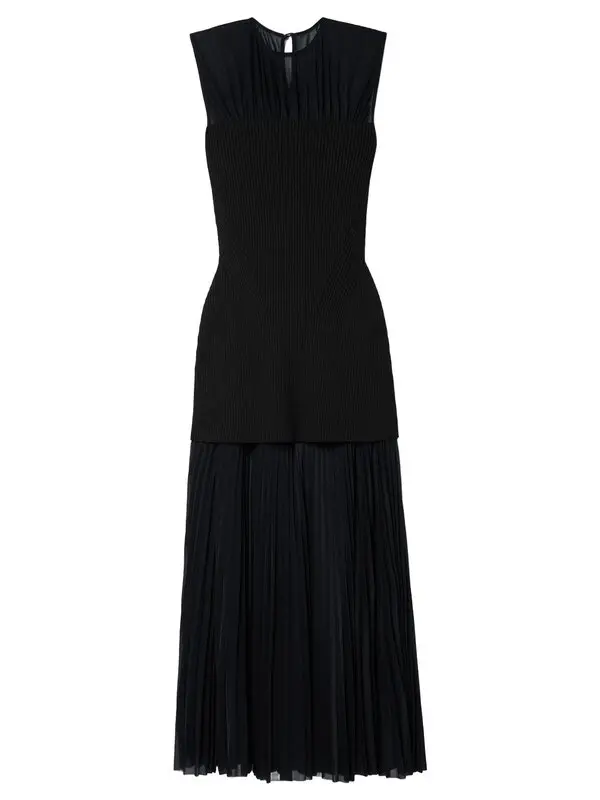 Proenza Schouler Sleeveless Layered Pleated Dress - Black