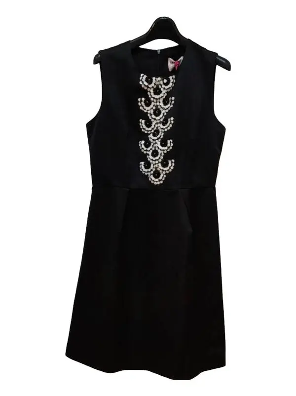 Max Mara Sleeveless Crewneck Dress With Embellishment - Black