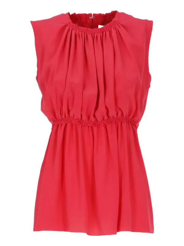 LANVIN Sleeveless Ruched Blouse - Red