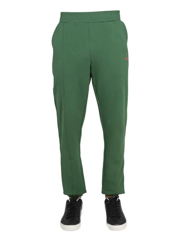 Paul Smith Happy Logo Embroidered Tapered-leg Trousers - Green