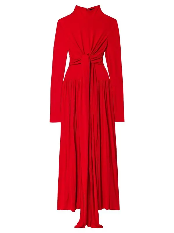Proenza Schouler Long Sleeve Pleated Maxi Dress - Red