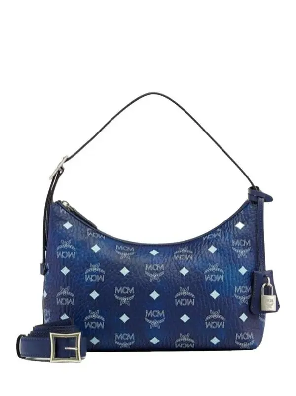 Mcm Aren Visetos Zipped Crossbody Bag - Blue