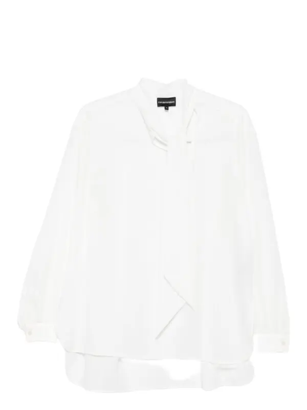 Emporio Armani Long Sleeve Bow Detail Blouse - No