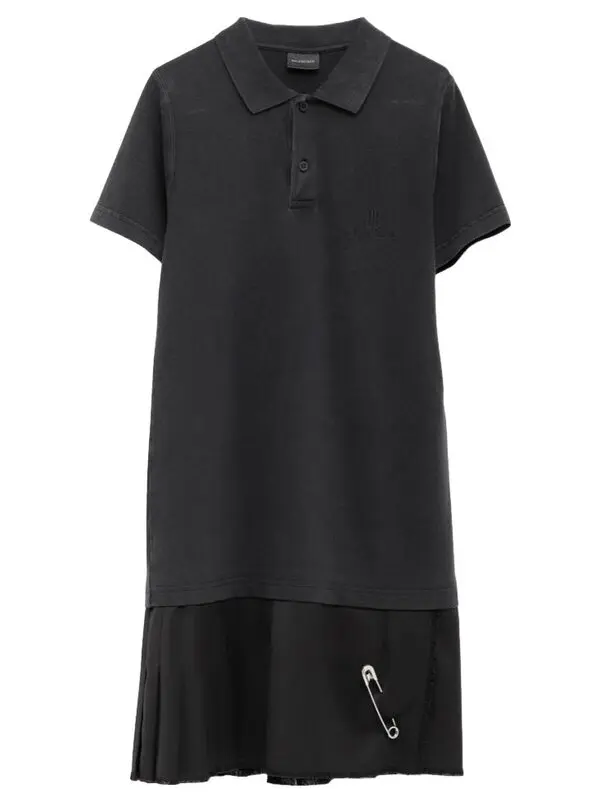 Balenciaga Pin Detailed Short Sleeve Dress - Black