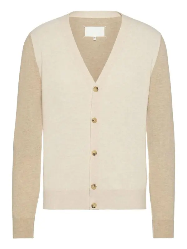 MAISON MARGIELA V-neck Cardigan With Contrast Elbow Patches - Null