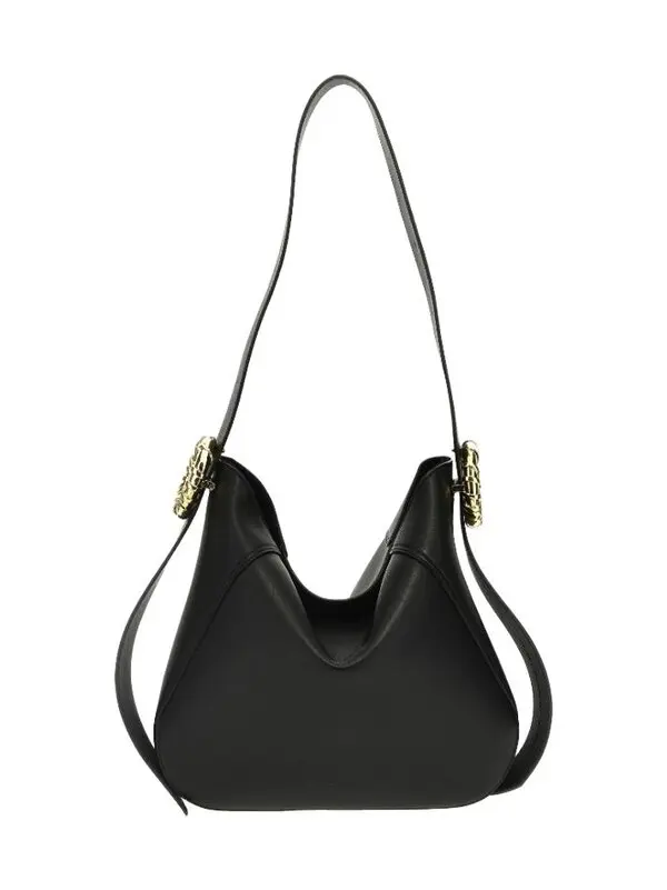 LANVIN Logo Embossed Melodie Hobo Bag - Black