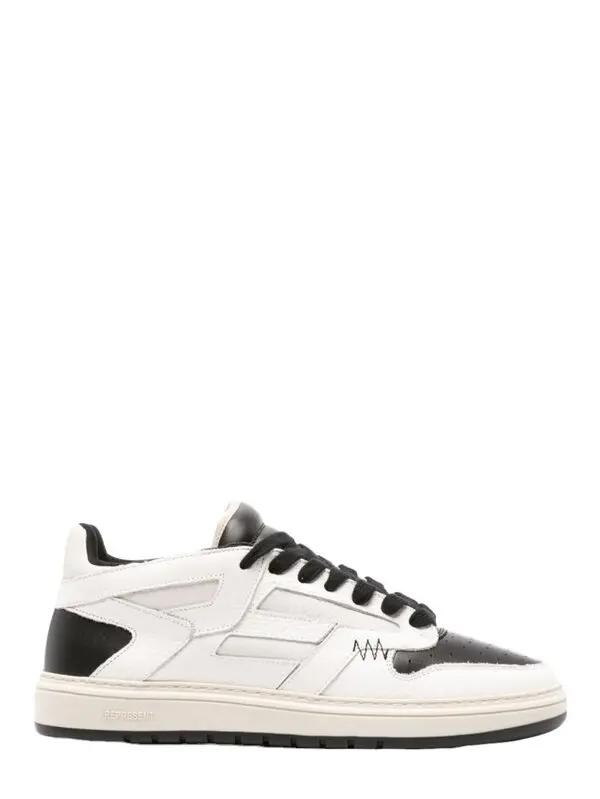 REPRESENT Lace-up Low-top Casual Sneakers - White/vintage White/black