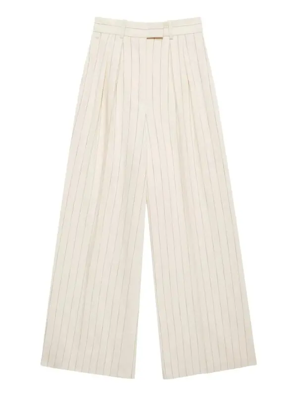 ANINE BING Lou High Waist Trousers - White