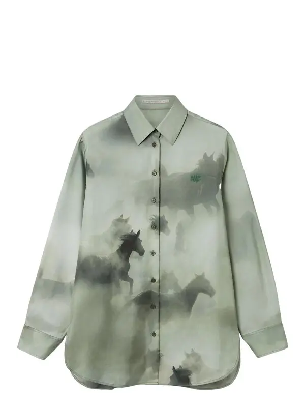 Stella McCartney Horse Print Shirt - Sea-green