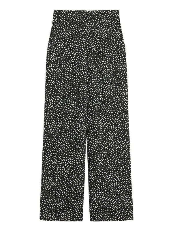 Max Mara Wide-leg Printed Trousers - Black