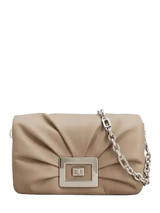 ROGER VIVIER Belle Vivier Choc Bag In Leather - Beige