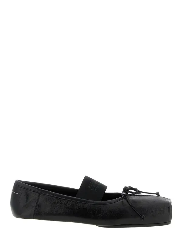 MAISON MARGIELA Ballerina Flats With Bow Detailing - Black
