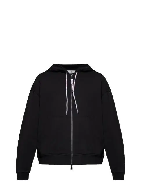 VIVIENNE WESTWOOD Drawstring Zipped Hoodie - Black
