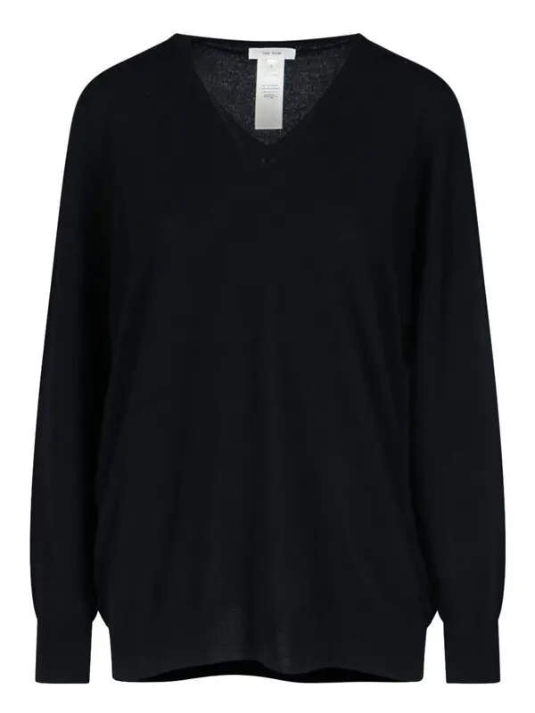 THE ROW Long-sleeved V-neck Sweater - Black