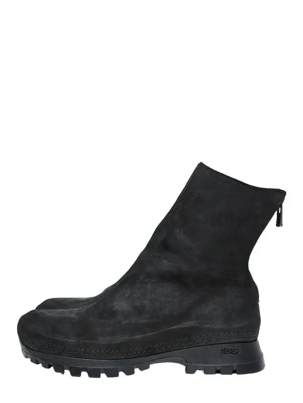 Guidi Back Zipper Ankle Boots - Black