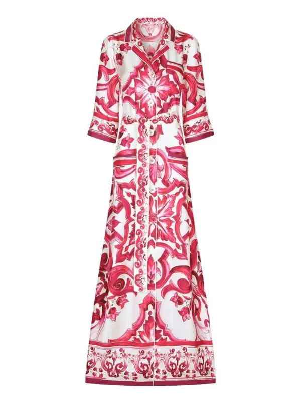 Dolce & Gabbana Graphic Printed Belted Waistcoat - Red