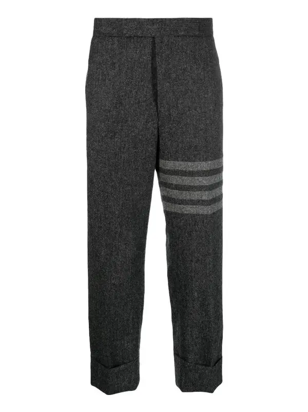 Thom Browne Four-bar Striped Trousers - Dark Gray