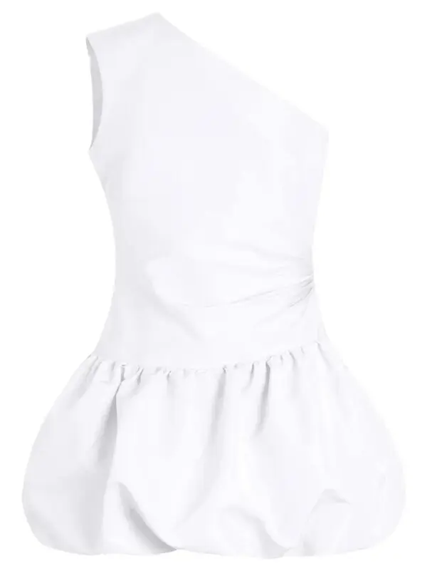 PATOU One-shoulder Mini Dress With Pleated Detail - White