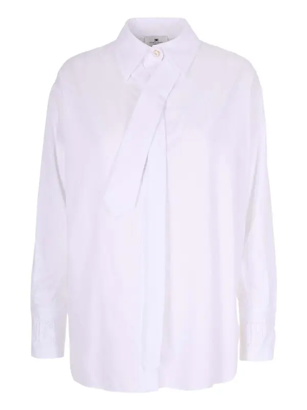 Elisabetta Franchi Tie Detailed Regular Fit Shirt - White