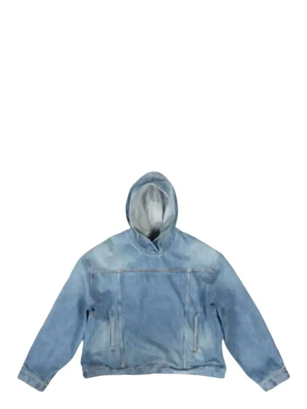 Balenciaga Oversized Hooded Denim Jacket - Blue