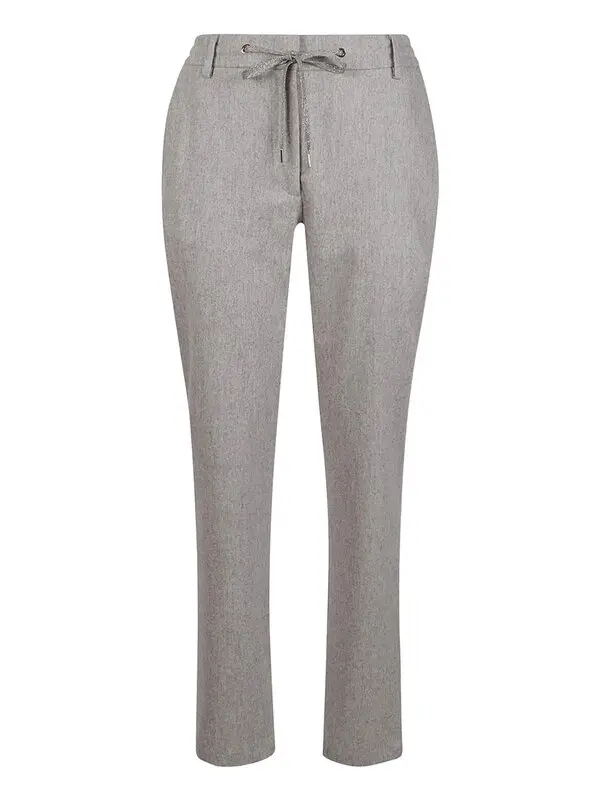 Eleventy Drawstring Waist Straight Leg Trousers - Gray