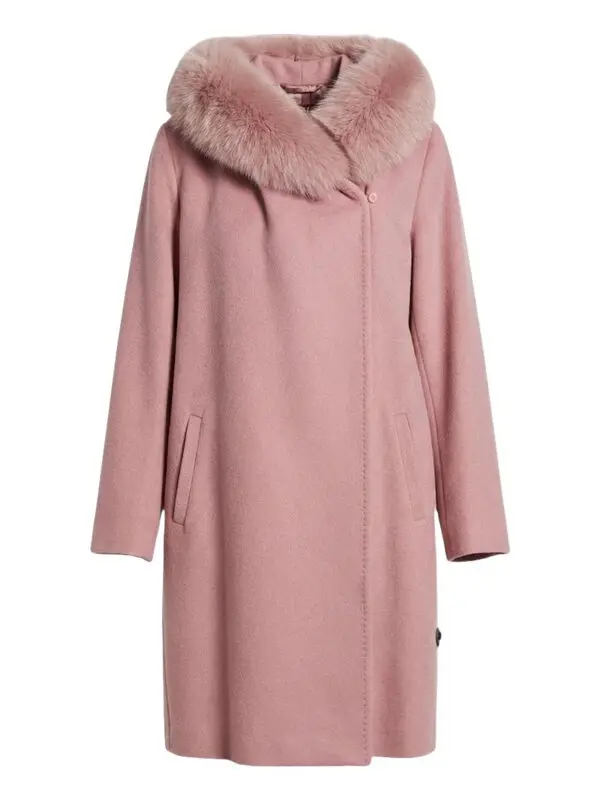 Max Mara Long Hooded Coat With Waist Straps - No