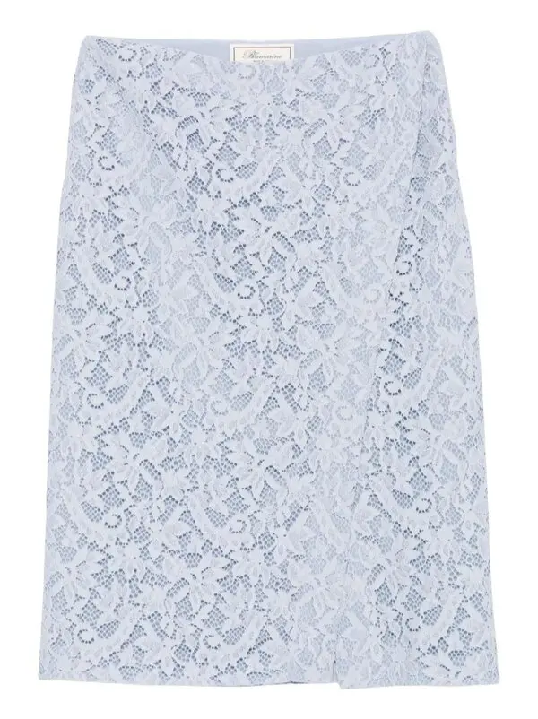 Blumarine Lace Slit Skirt - White