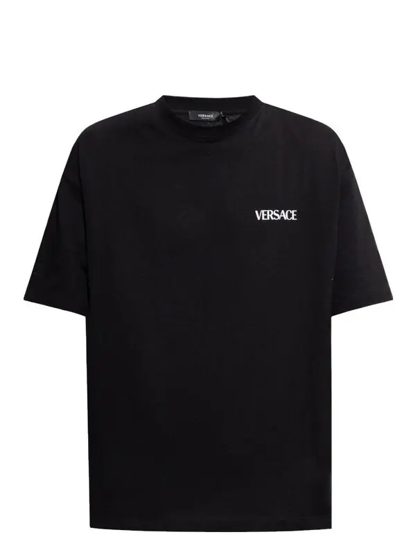 Versace Logo-printed Crewneck T-shirt - Black