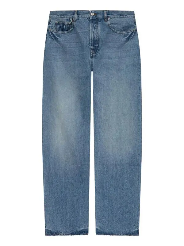 Jacquemus Straight-leg Jeans With Logo Embroidery - Blue/tobacco Color