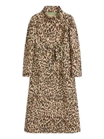 Valentino Garavani Animal Print Double-breasted Coat - Brown