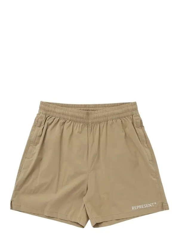 REPRESENT Logo Embellished Bermuda Shorts - Nude