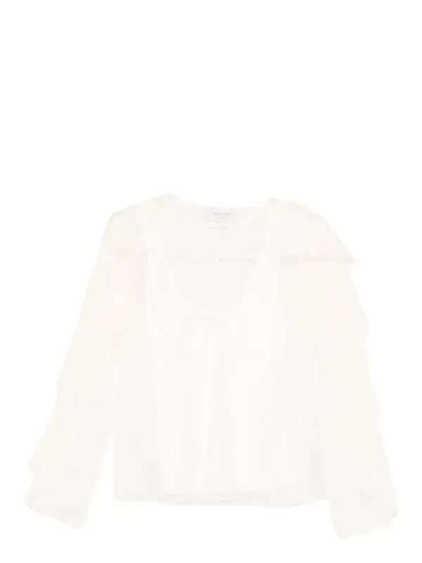 FORTE_FORTE Ruffled Long Sleeve Blouse - White