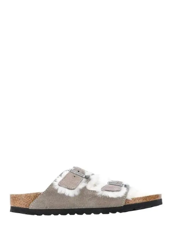 BIRKENSTOCK Arizona Shearling Slides - Gray
