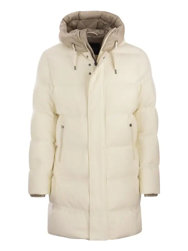 Herno Quilted Drawstring Hooded Coat - Nude