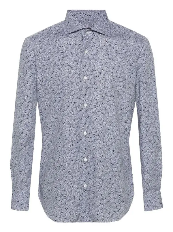 BARBA NAPOLI Printed Shirt - Gray